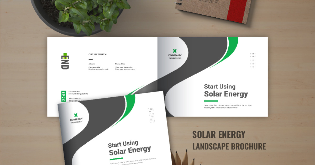 Solar energy landscape brochure or landscape company profile brochure ...