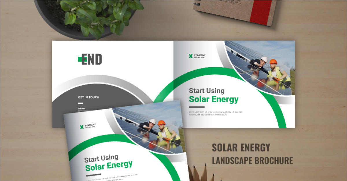 Solar energy landscape brochure or landscape company profile brochure ...