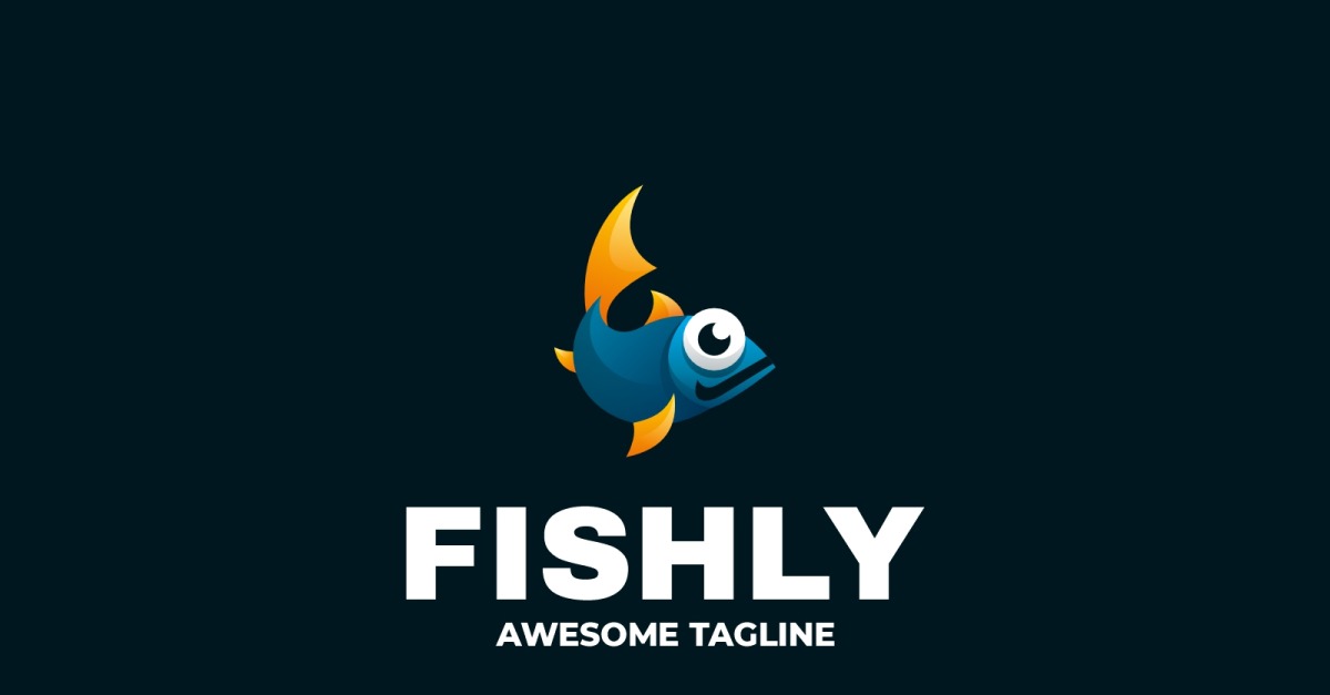 Fishly Gradient Colorful Logo #461110 - TemplateMonster