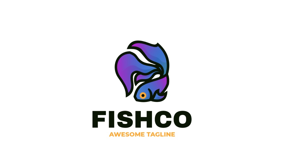 Logo de dessin animé de la mascotte Fishco 01