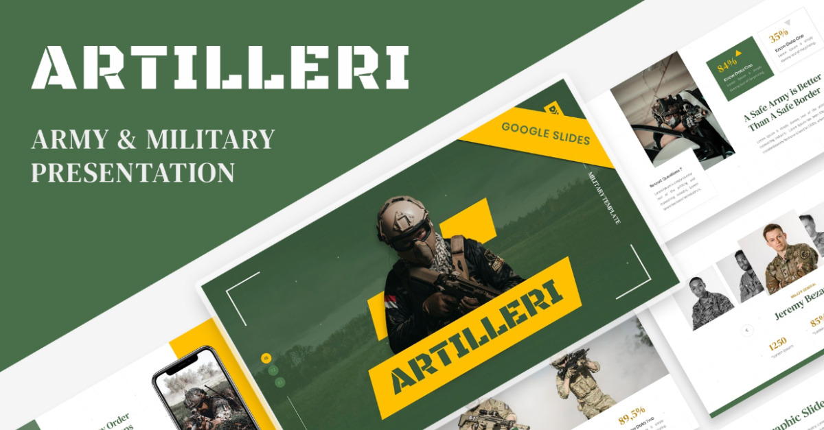 Artilleri – Military and Army Presentation Google Slides Template