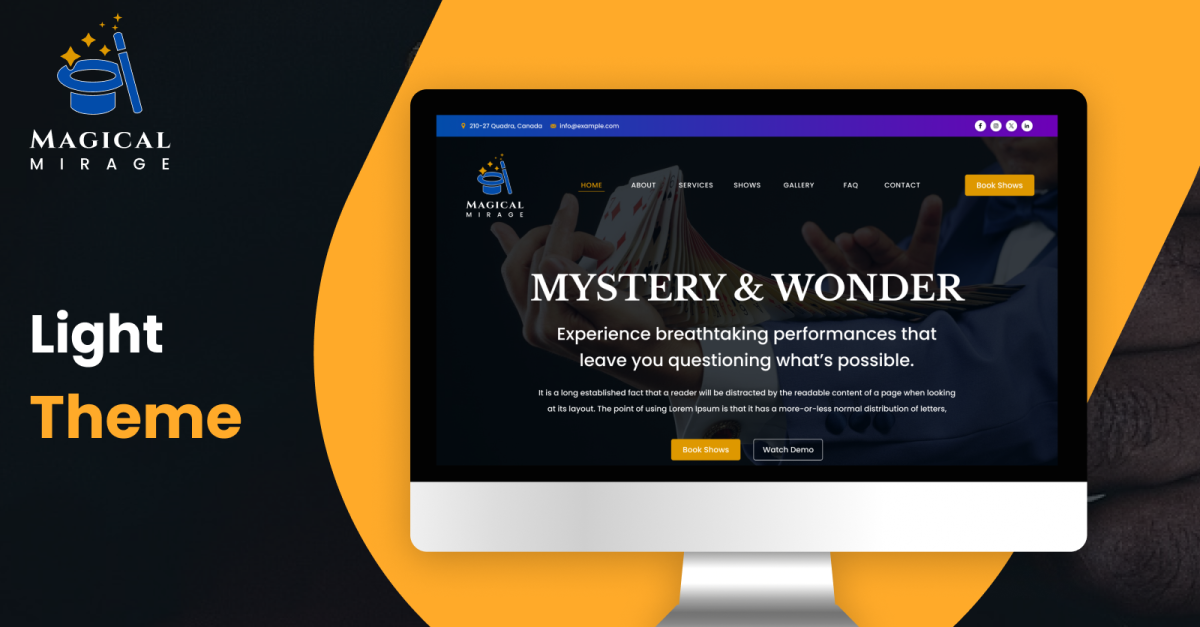 Magical Mirage - One Page Magician Website Figma Template
