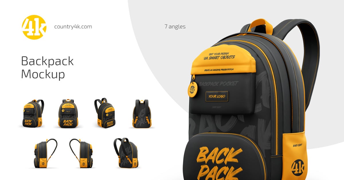 Backpack Mockup PSD Template #462757 - TemplateMonster