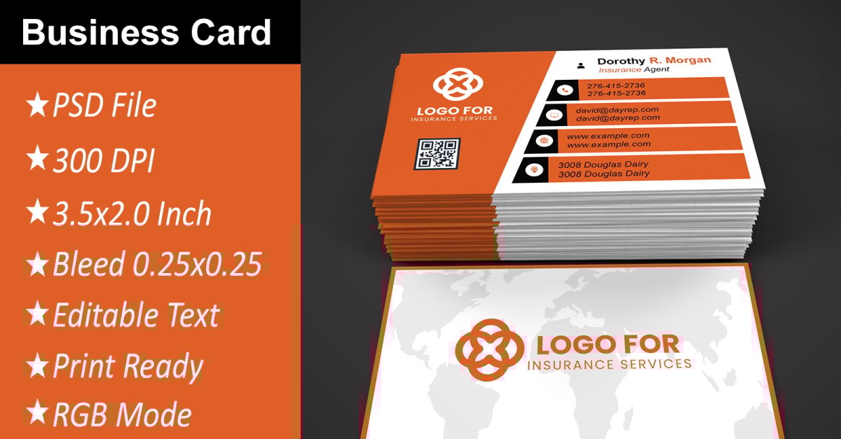 Business Card Template - E-card Template with Customizable Designs - 722