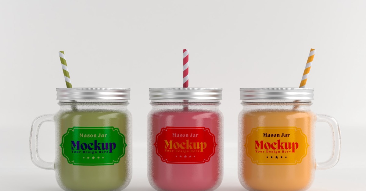 Mason Drinking Glass Jar Mockup for Customizable Branding 15