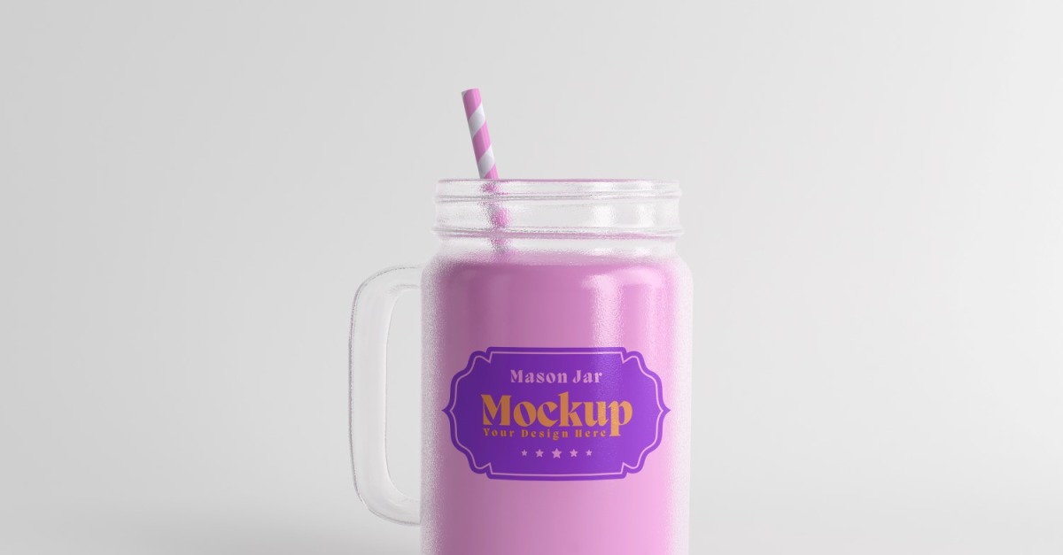 Mason Drinking Glass Jar Mockup for Customizable Branding 91