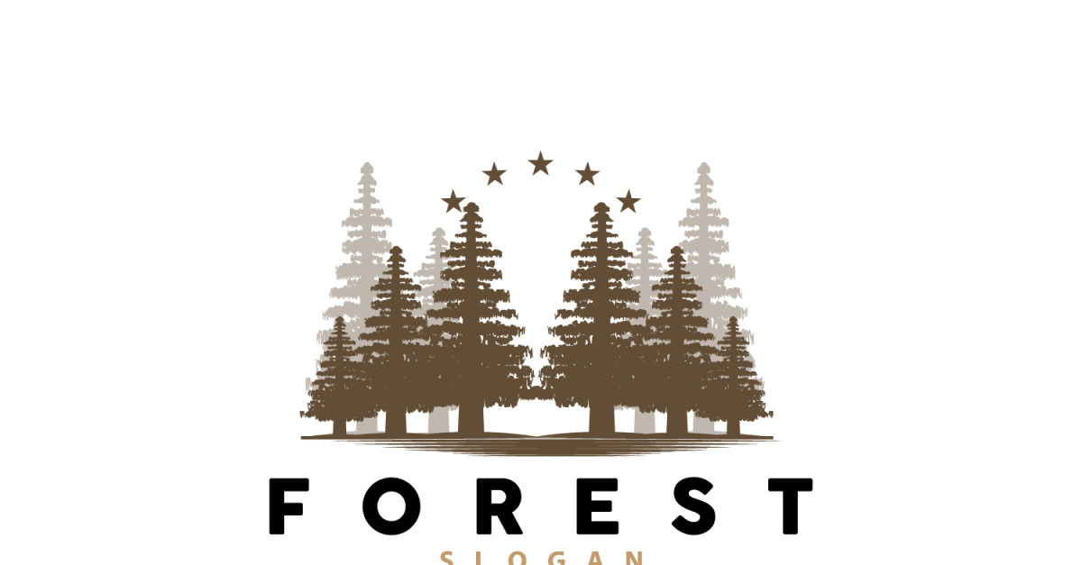 Forest Logo Vector Forest Wood Pine V2 - TemplateMonster