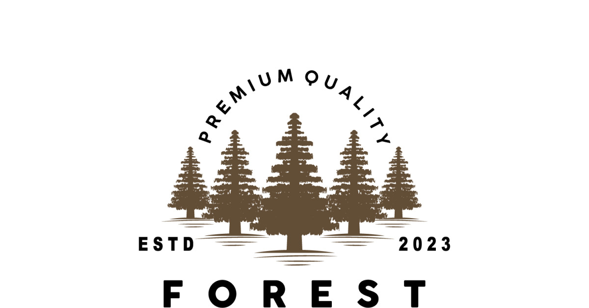 Forest Logo Vector Forest Wood Pine V4 - TemplateMonster