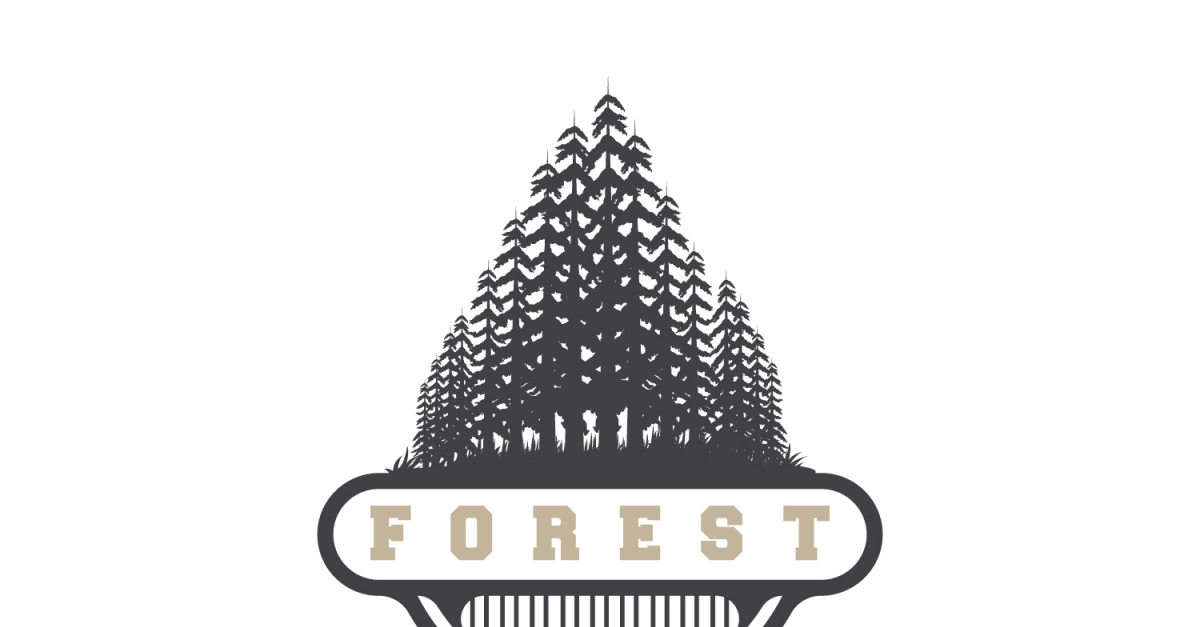 Forest Logo Vector Forest Wood Pine V8 - TemplateMonster