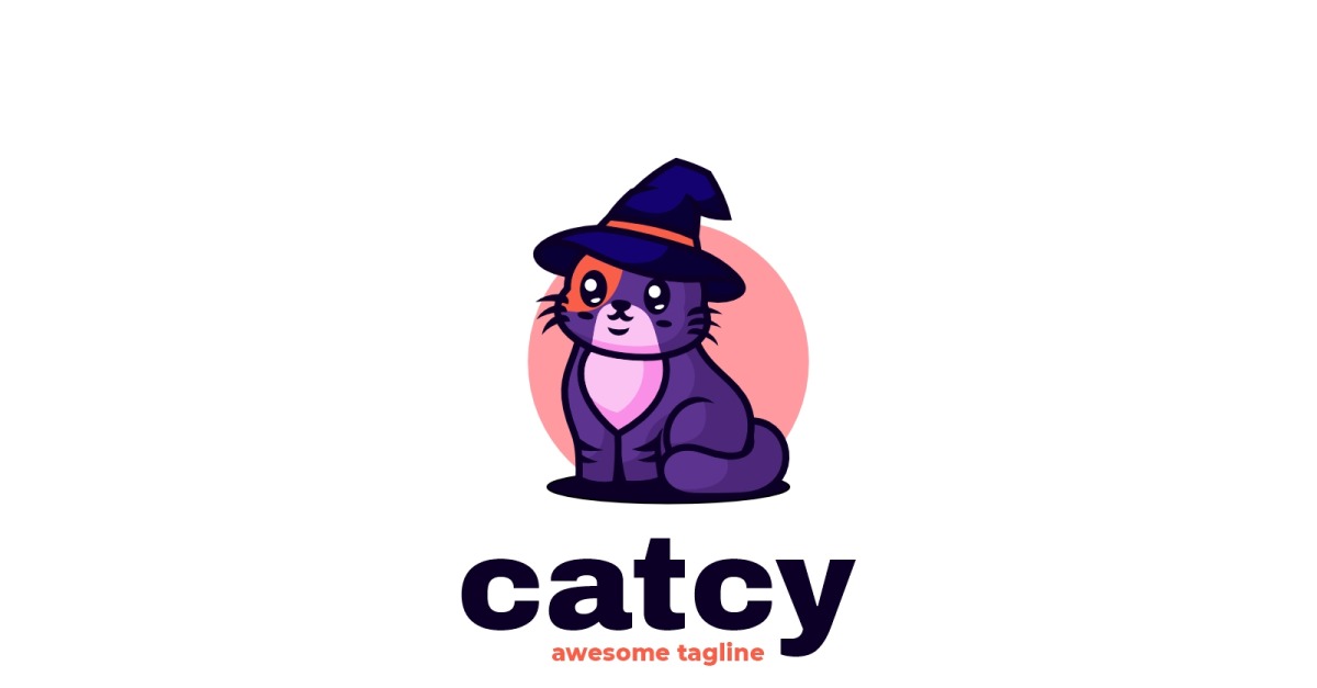 Logotipo de dibujos animados de la mascota Catcy