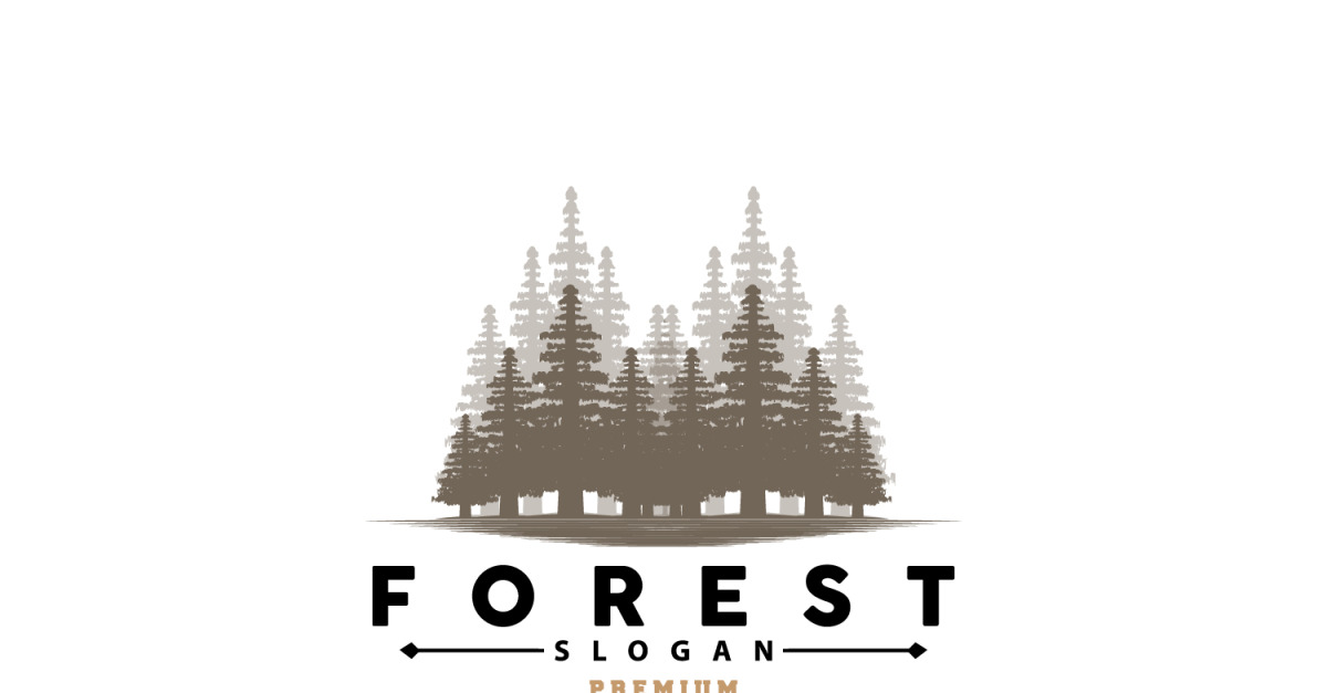 Orman Logosu Vektör Orman Ağacı Çam V5 - TemplateMonster