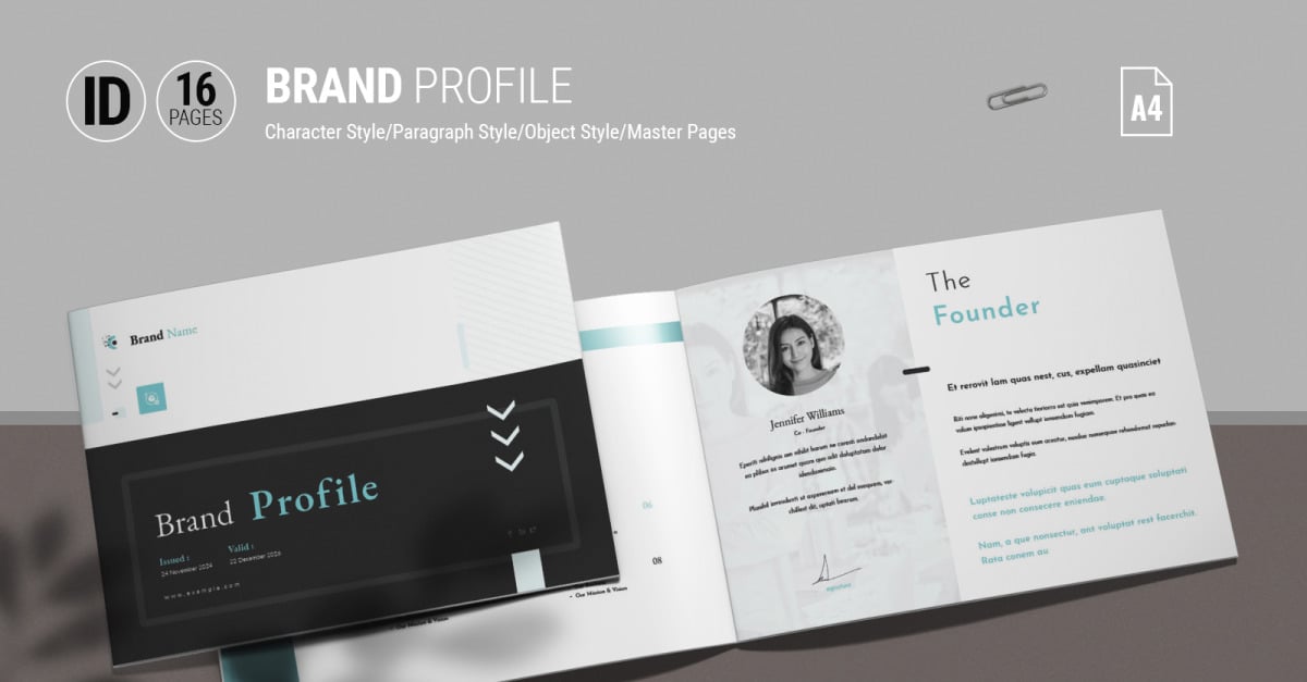 Brand Profile Design Template - (InDesign) - TemplateMonster