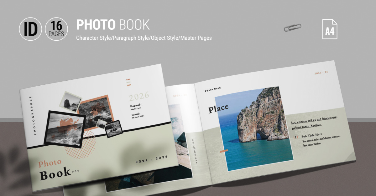 Photobook Layout Template (.Indd) #463198 - TemplateMonster