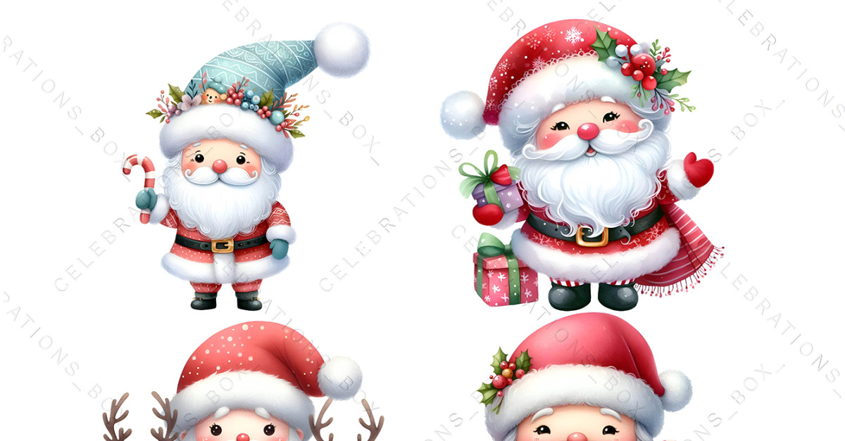Christmas Cheerful Santa Claus Clipart - TemplateMonster