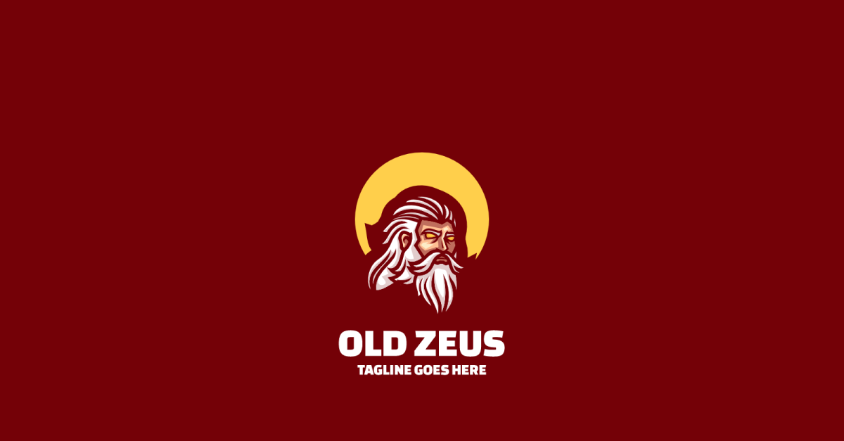 Old Zeus Mascot Cartoon Style #463259 - TemplateMonster