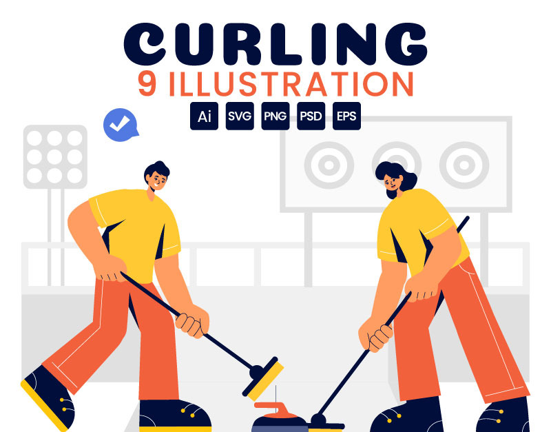 9 Curling Sport Illustration #463366 - TemplateMonster