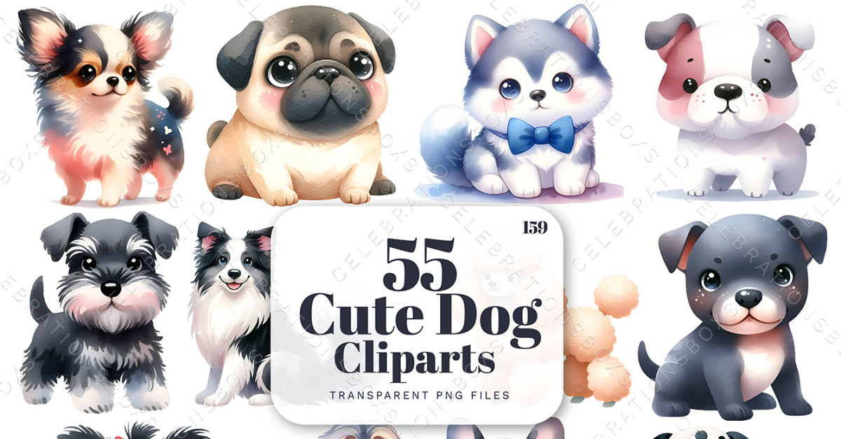 Cute Dogs Clipart, Dog Breeds PNG, Puppy Clipart, Pet Clipart ...