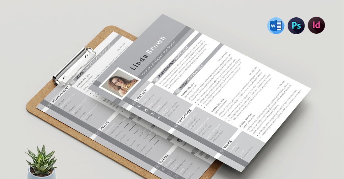 Linda Brown Resume Template with Cover Letter