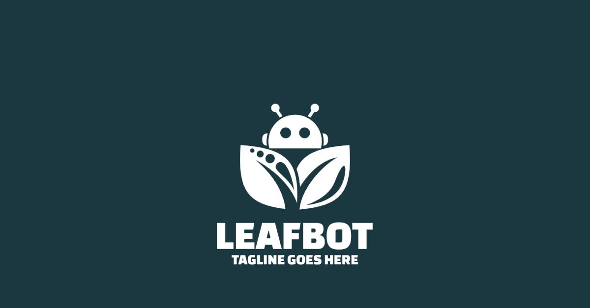Logotipo de mascota simple de Leafbot - TemplateMonster