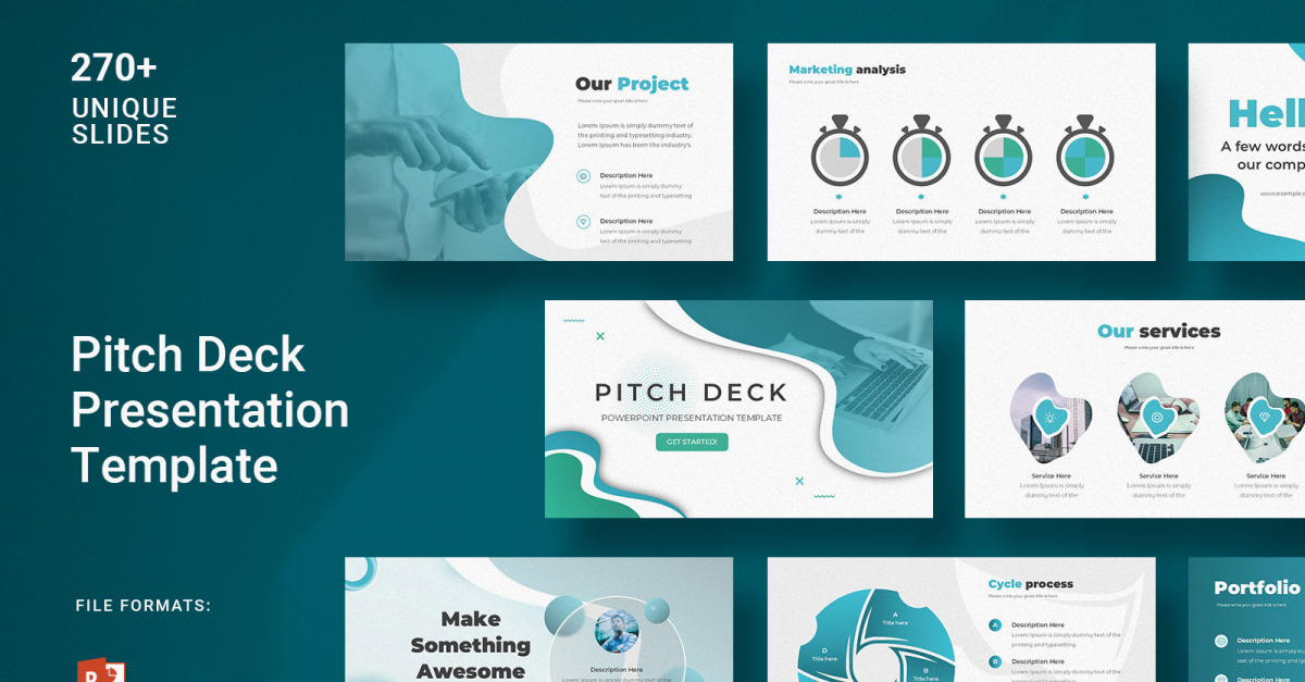 Modèle de présentation d'entreprise Pitch Deck en bleu et vert Macaw