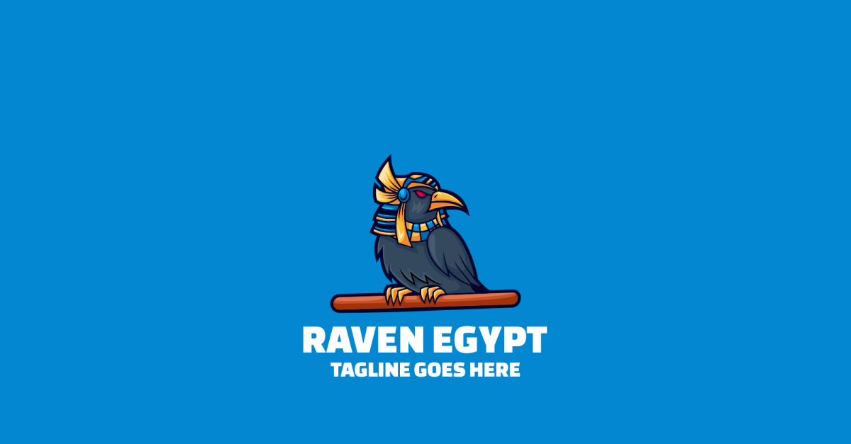 Raven Egypt Mascot Cartoon Logo #464612 - TemplateMonster