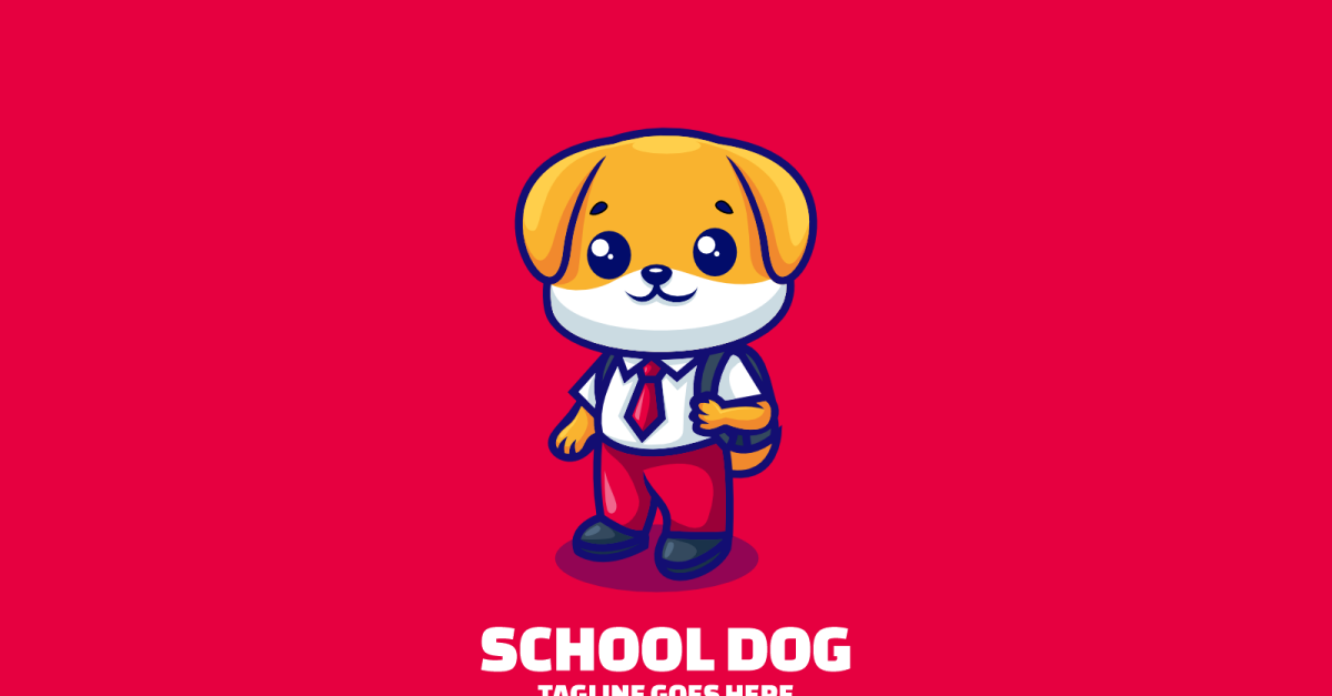 School Dog Mascot Cartoon Logo #464610 - TemplateMonster