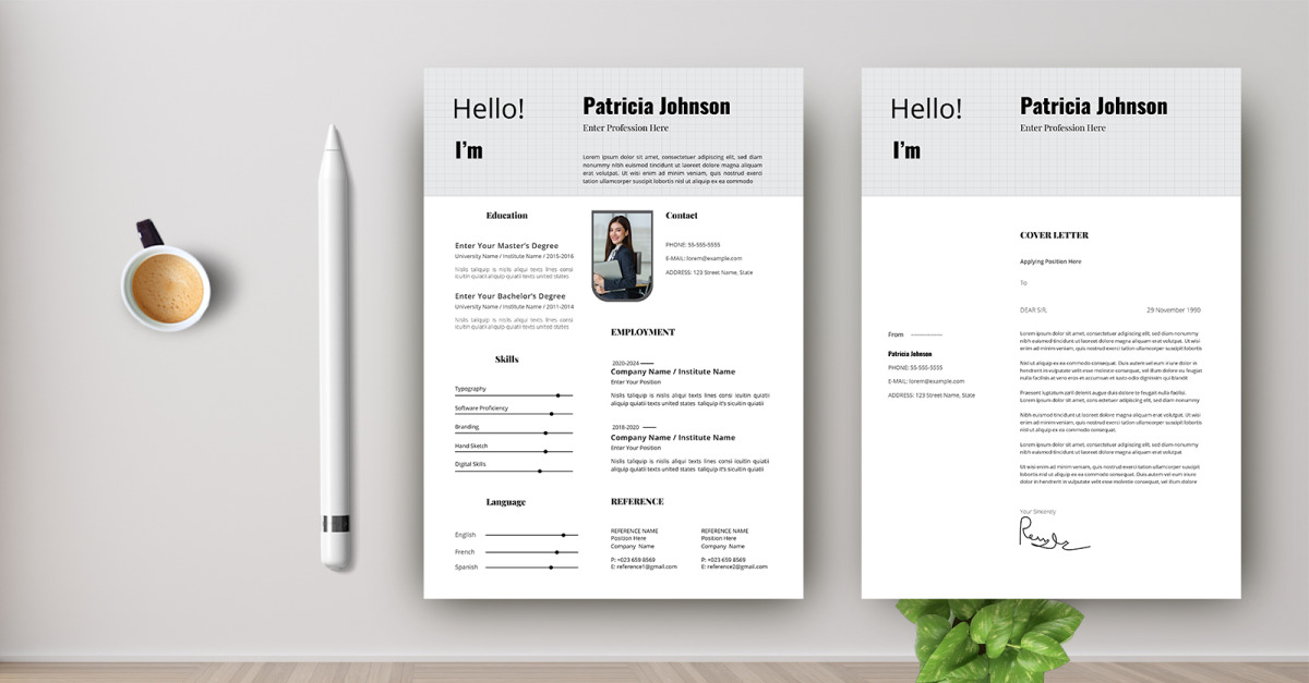 Multiple Geometric Resume Layout #464970 - TemplateMonster