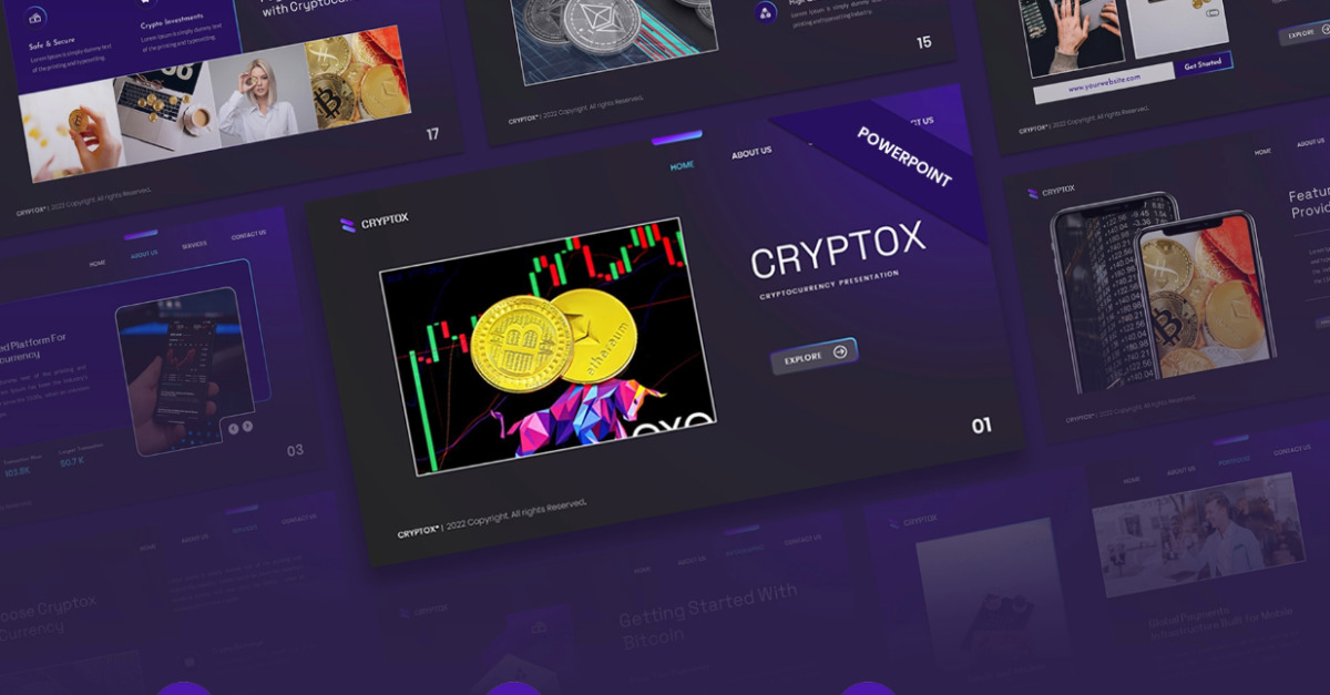Cryptox - Modello di presentazione PowerPoint sulle criptovalute