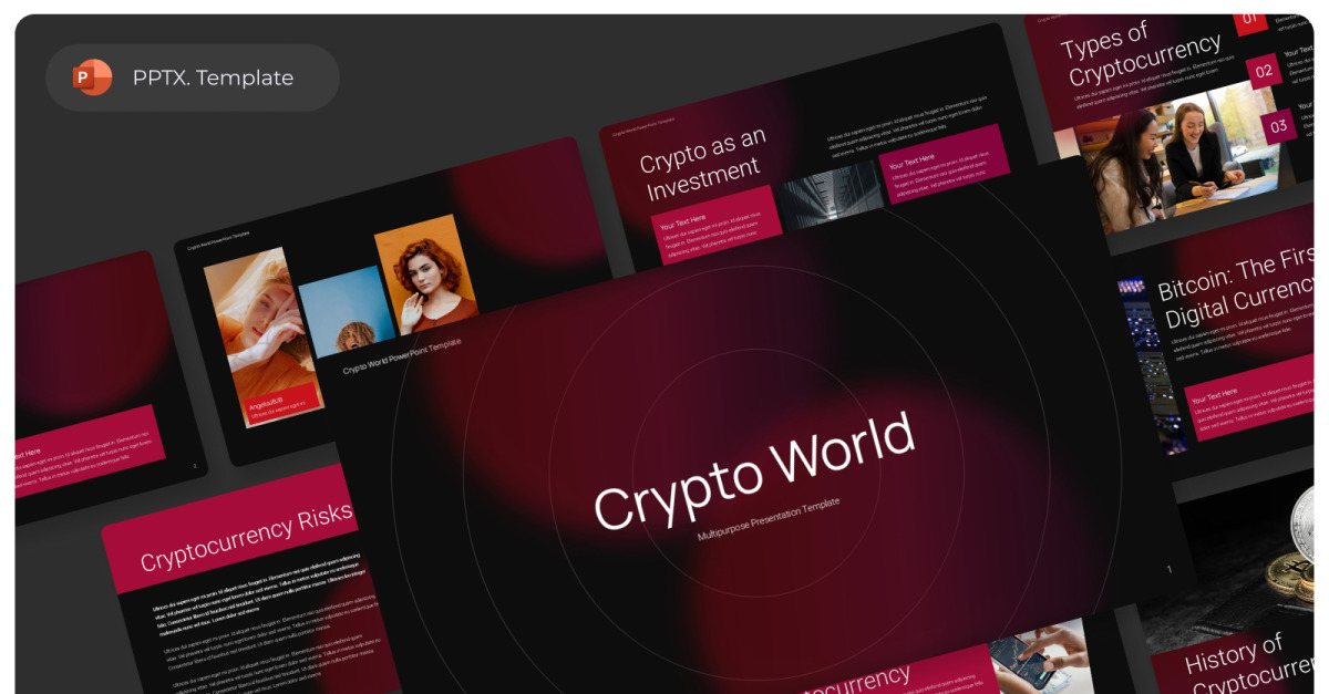 Kripto Dünya PowerPoint Sunum Şablonu - TemplateMonster