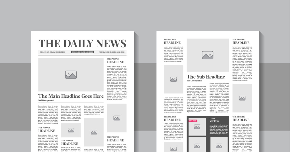 The daily news layout design, newspaper template or vintage newspaper ...