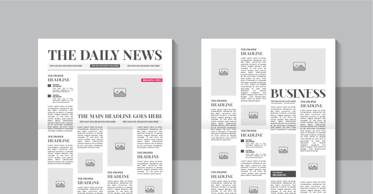 The daily news layout design, newspaper template or vintage newspaper ...