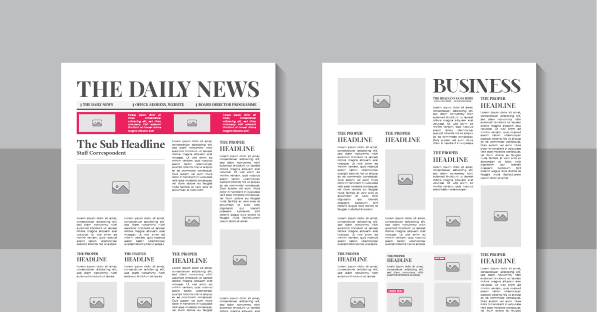 The daily news layout design, newspaper template or vintage newspaper ...