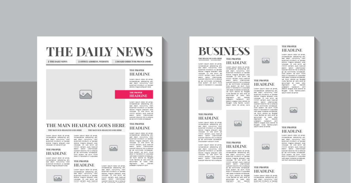 The daily news layout design, newspaper template or vintage newspaper ...