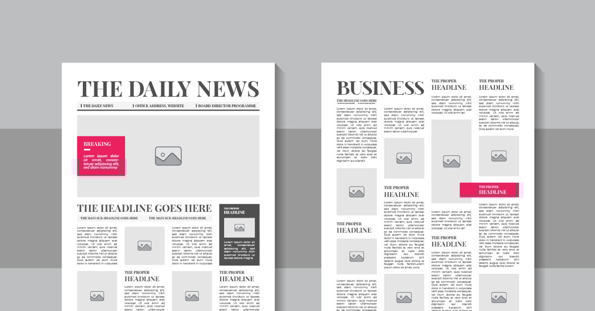 The daily news layout design, newspaper template or vintage newspaper ...