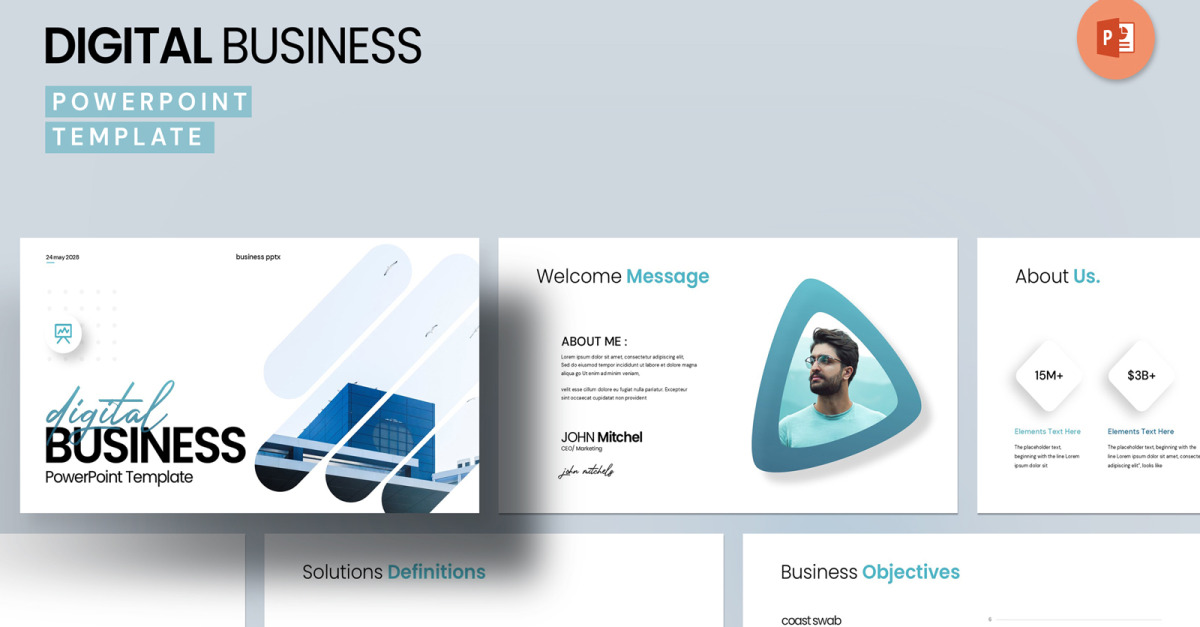 Digital Business PowerPoint Template - TemplateMonster