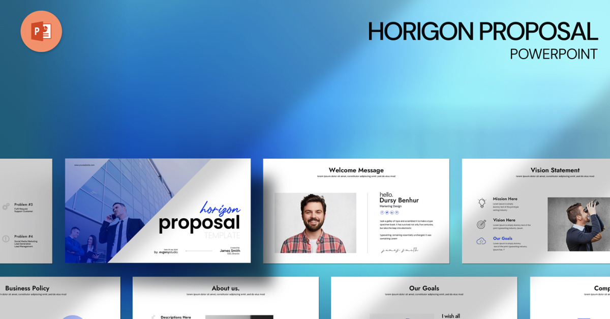 Horizon Proposal Presentation Template - TemplateMonster