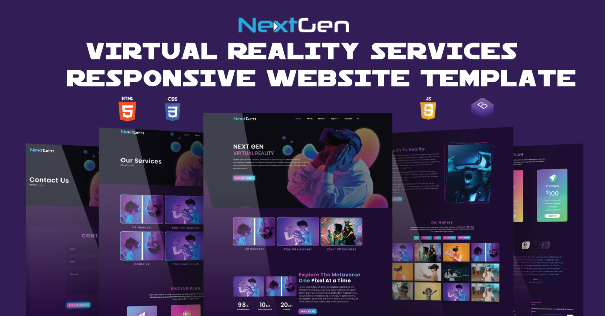 Nextgen - Plantilla de sitio web adaptable para servicios de realidad virtual
