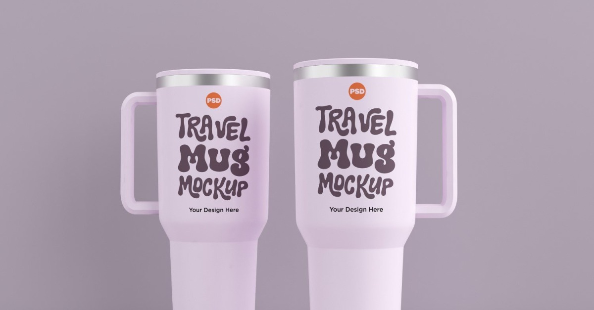 Rambler Travel Mug Drinking Cup Mockup 27 - TemplateMonster