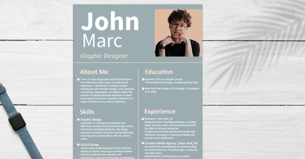 简历_CV 设计和模型 #465839 - TemplateMonster