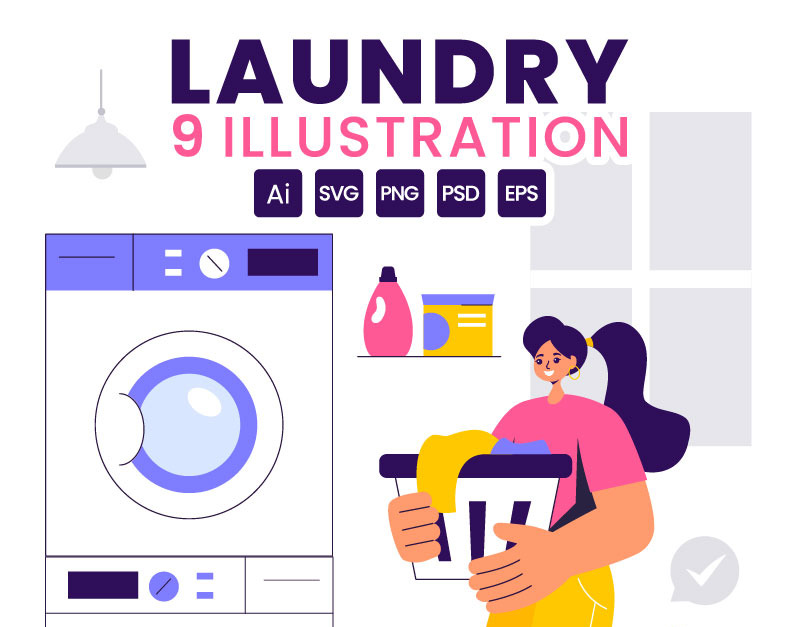 9 Laundry Room Illustration #465977 - TemplateMonster