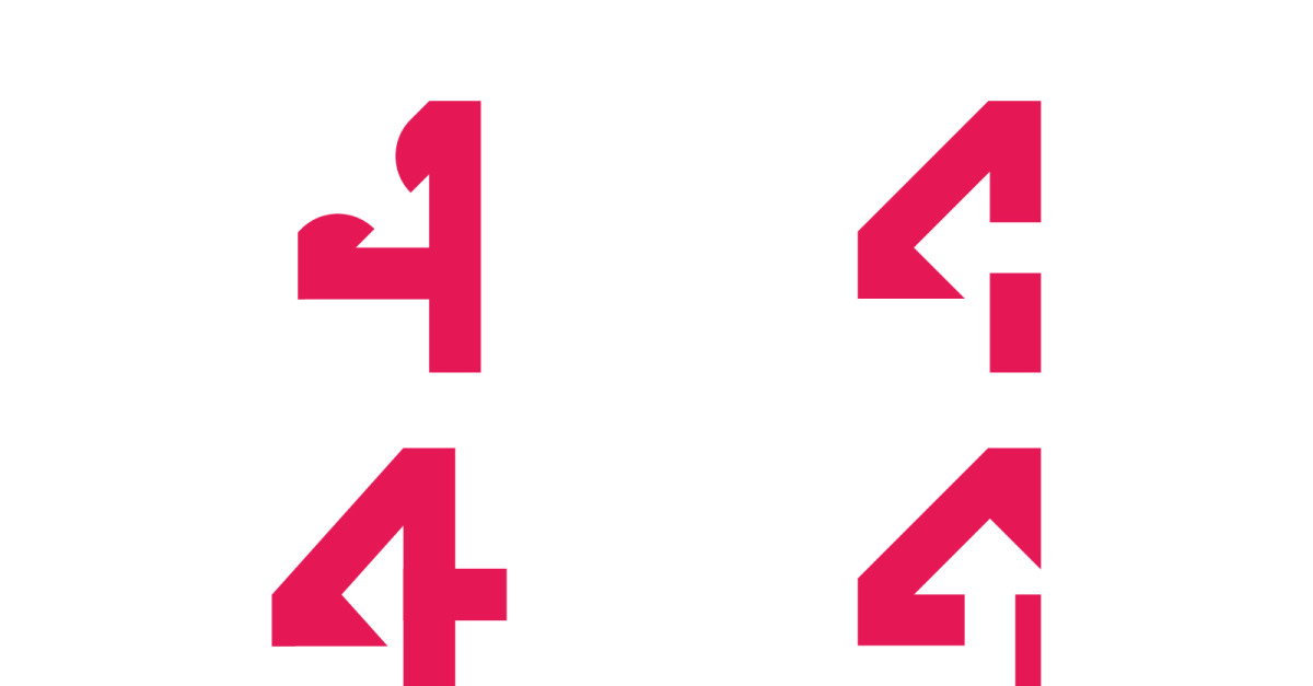 Number 4 simple logo icon design template elements 15