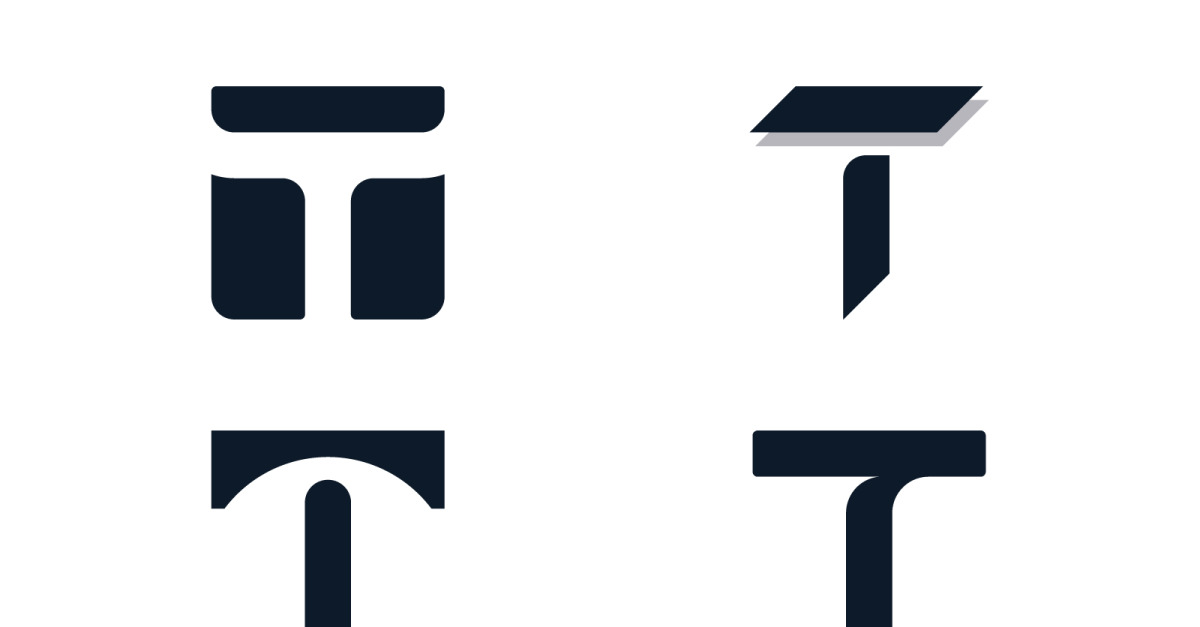 Modèle de conception d'icône de logo de lettre T14