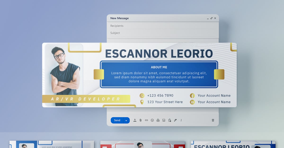 Modern Gradient Email Signature #466892 - TemplateMonster