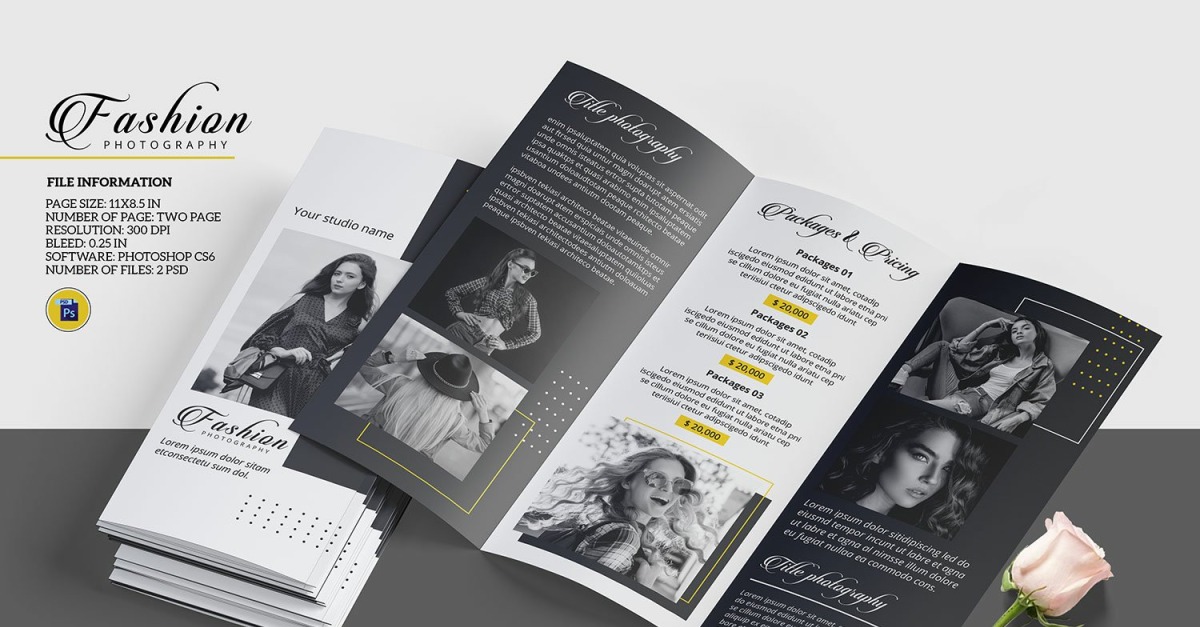 Photography Trifold Brochure. Psd #467000 - TemplateMonster