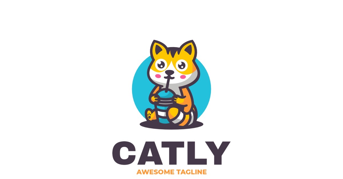 Catly Simple Mascot Logo template #467615 - TemplateMonster