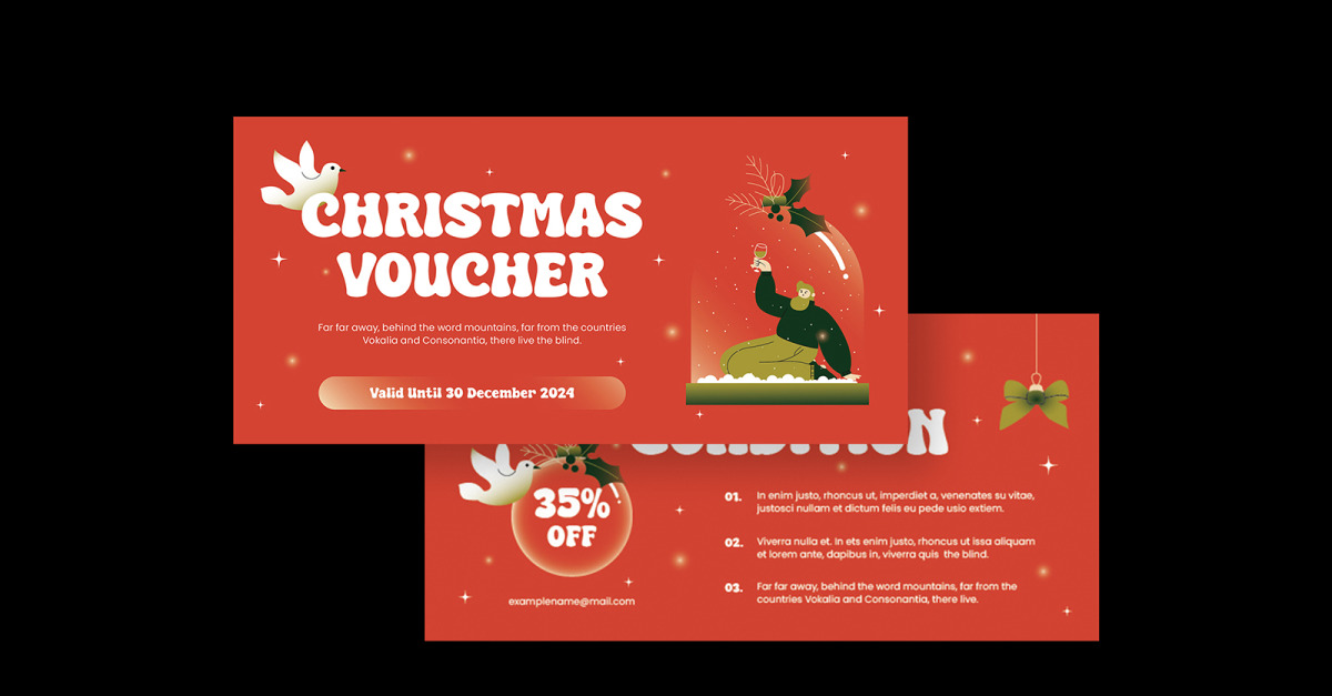 Kırmızı Degrade Noel Kuponu #468227 - TemplateMonster