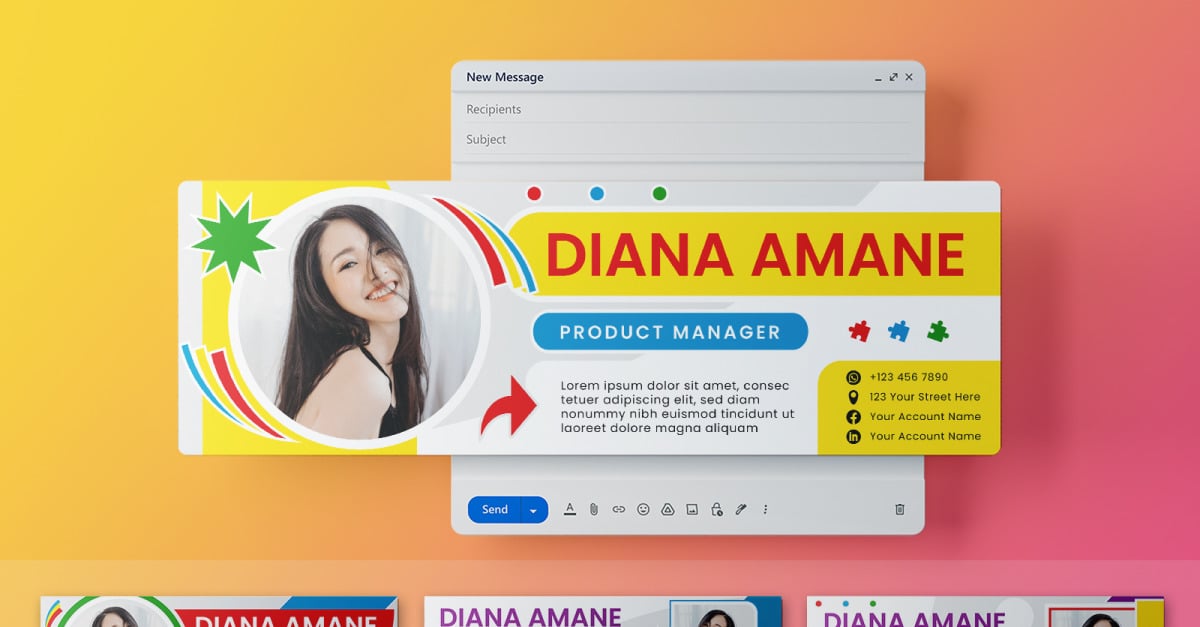 Colorful Email Signature Template 234 - TemplateMonster