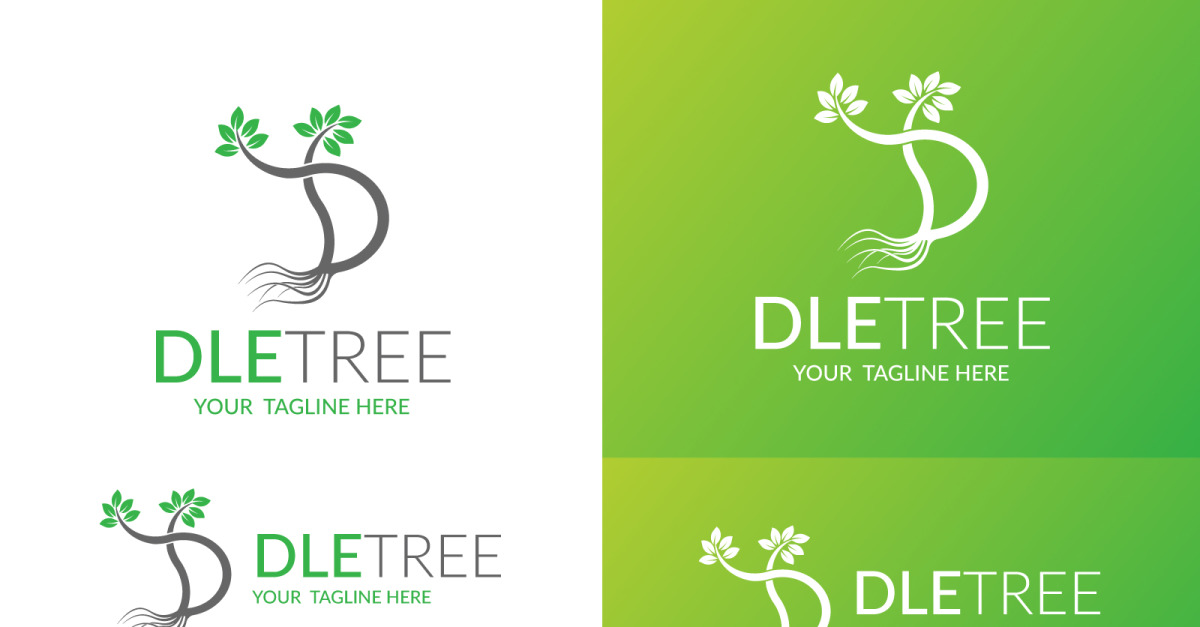 Creative D Letter Tree Leaf Logo #468802 - TemplateMonster
