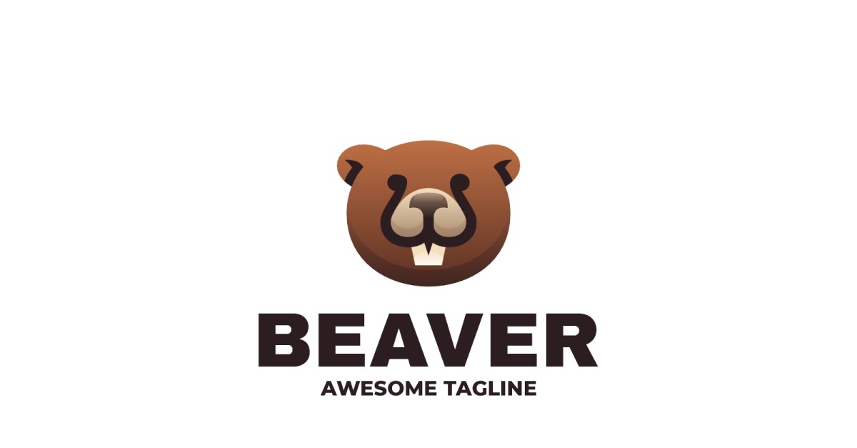 Logotipo simples do mascote do castor 25 - TemplateMonster