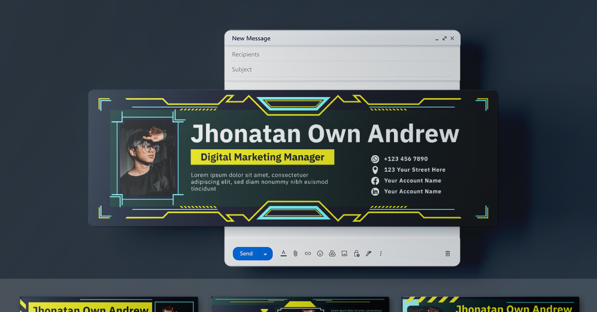 Modern Futuristic Email Signature 12 - TemplateMonster